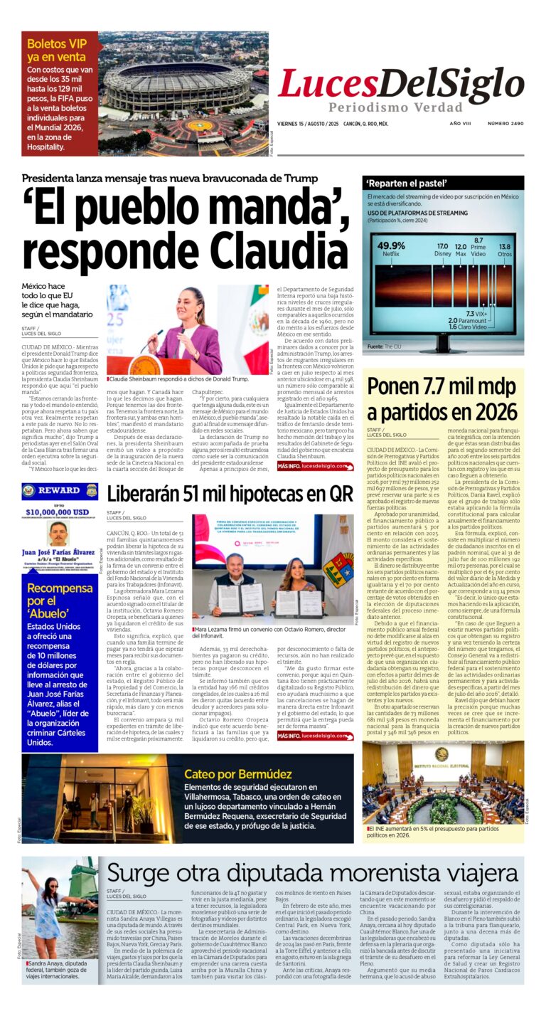 Viernes 15 de agosto del 2025 - Luces del Siglo